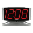 Sharp LED Digital Alarm Clock, Swivel Base, Silver Case, Red Display, SPC033D - Walmart.com