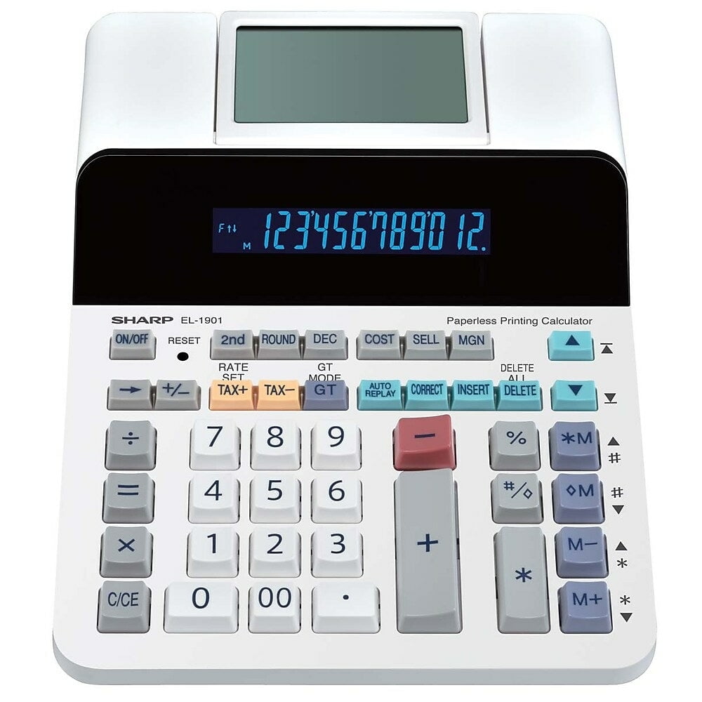 Sharp Paperless Printing AC 12 Digit Fluorescent Calculator ELDP9001 ...