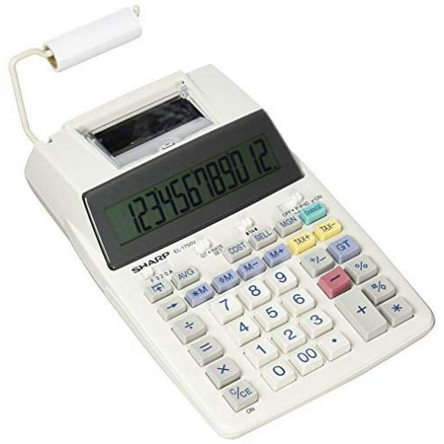 Sharp 12-Digit Semi-Desktop Printer Calculator EL-1750V - Walmart.com
