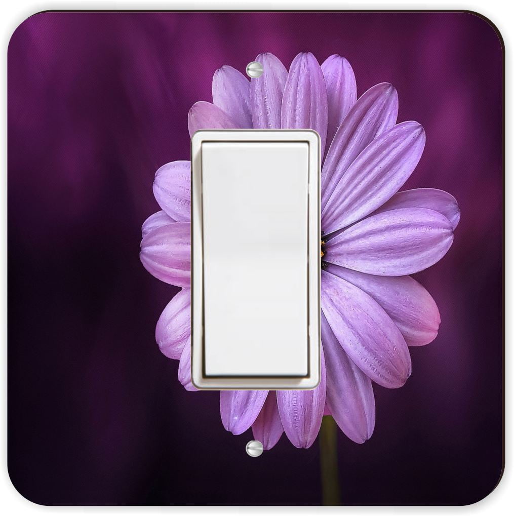 Sharp Purple Daisy Flower - Light Switch Plate Cover - Rocker Switch ...