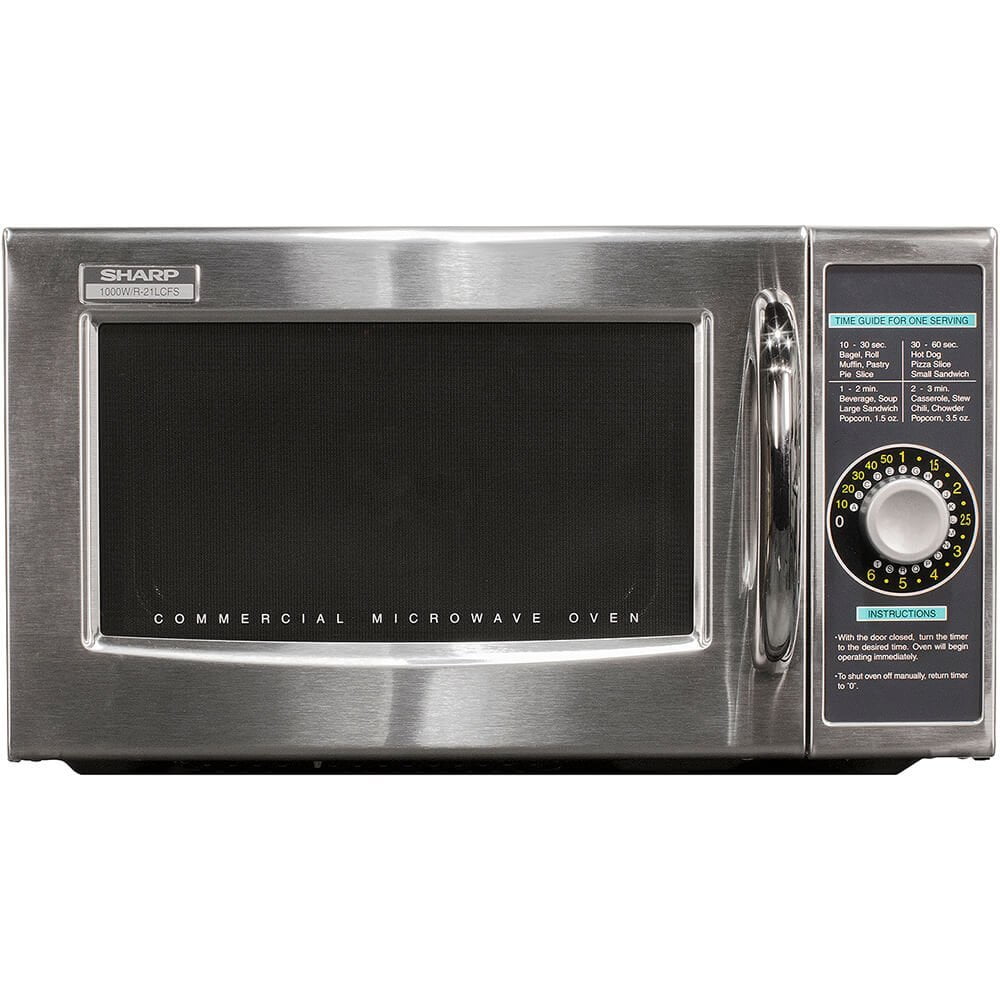Sharp Commercial Microwave R-21LCFS 1000W 1 cu ft Stainless Steel Timer ...
