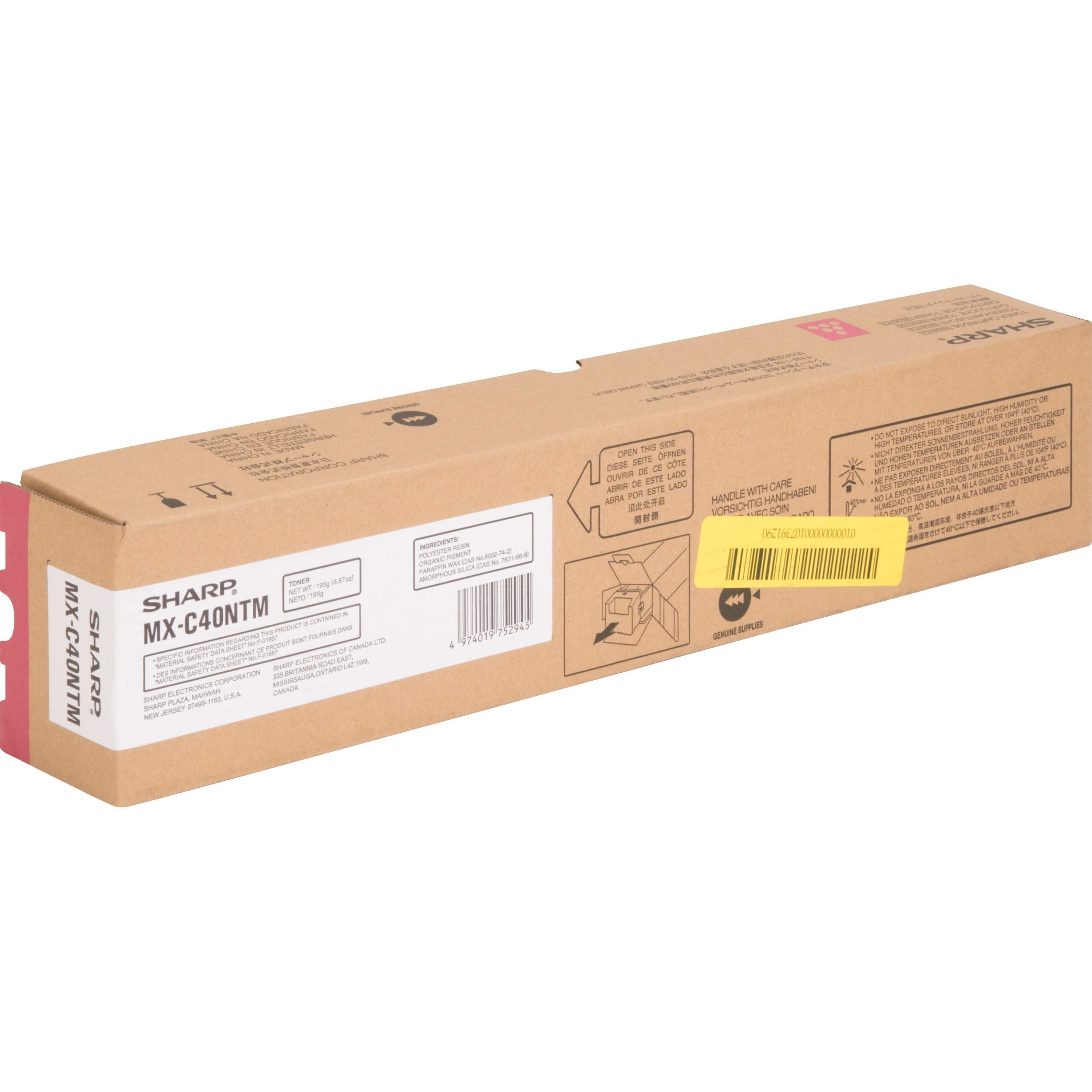 Sharp, SHRMXC40NTM, Magenta Toner Cartridge For MX-C401 and MX-C311 ...