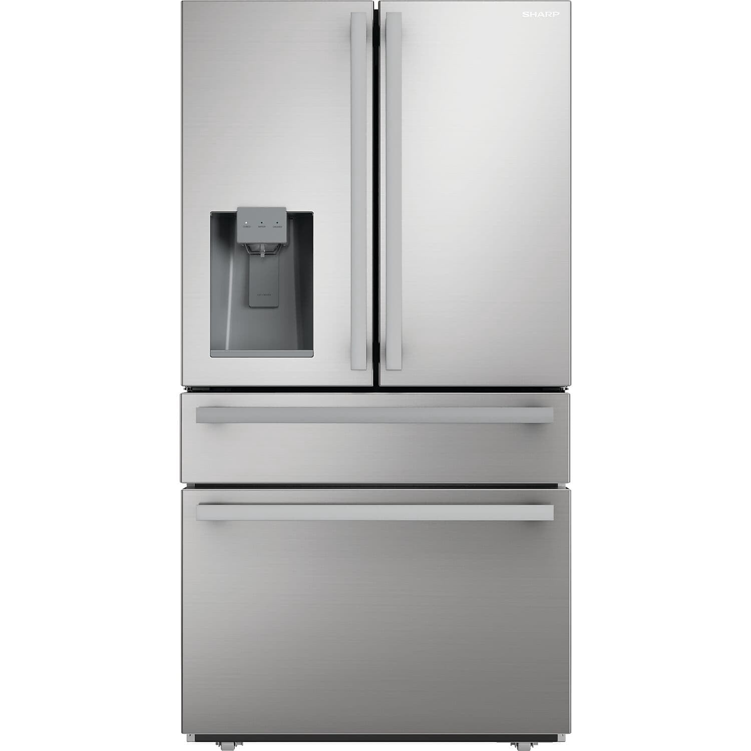 Sharp 22.6 (Cu. Ft.) French Door Counter Depth Refrigerator Stainless ...