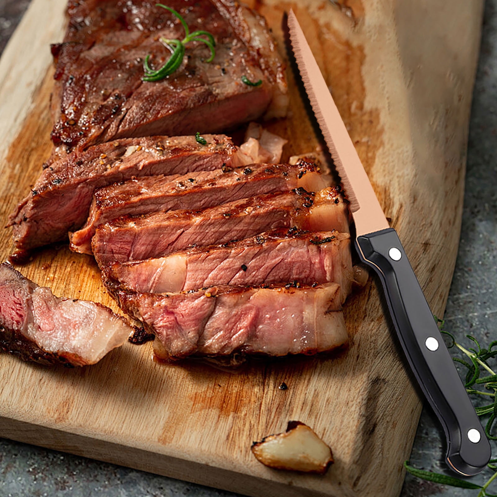 Sharp Serrated Steak Knife, Stainless Steel Steak Dinner Knives Set ...