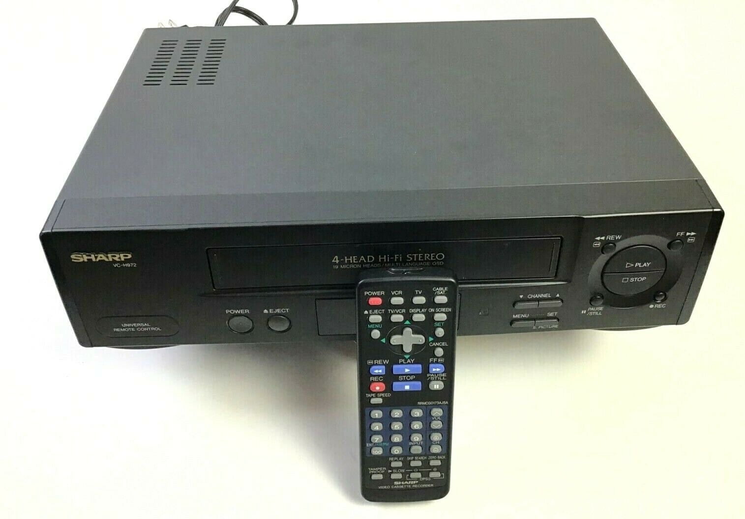 Pre-Owned Sharp VC-H972 Stereo VHS VCR VHS Player With Remote Control ...