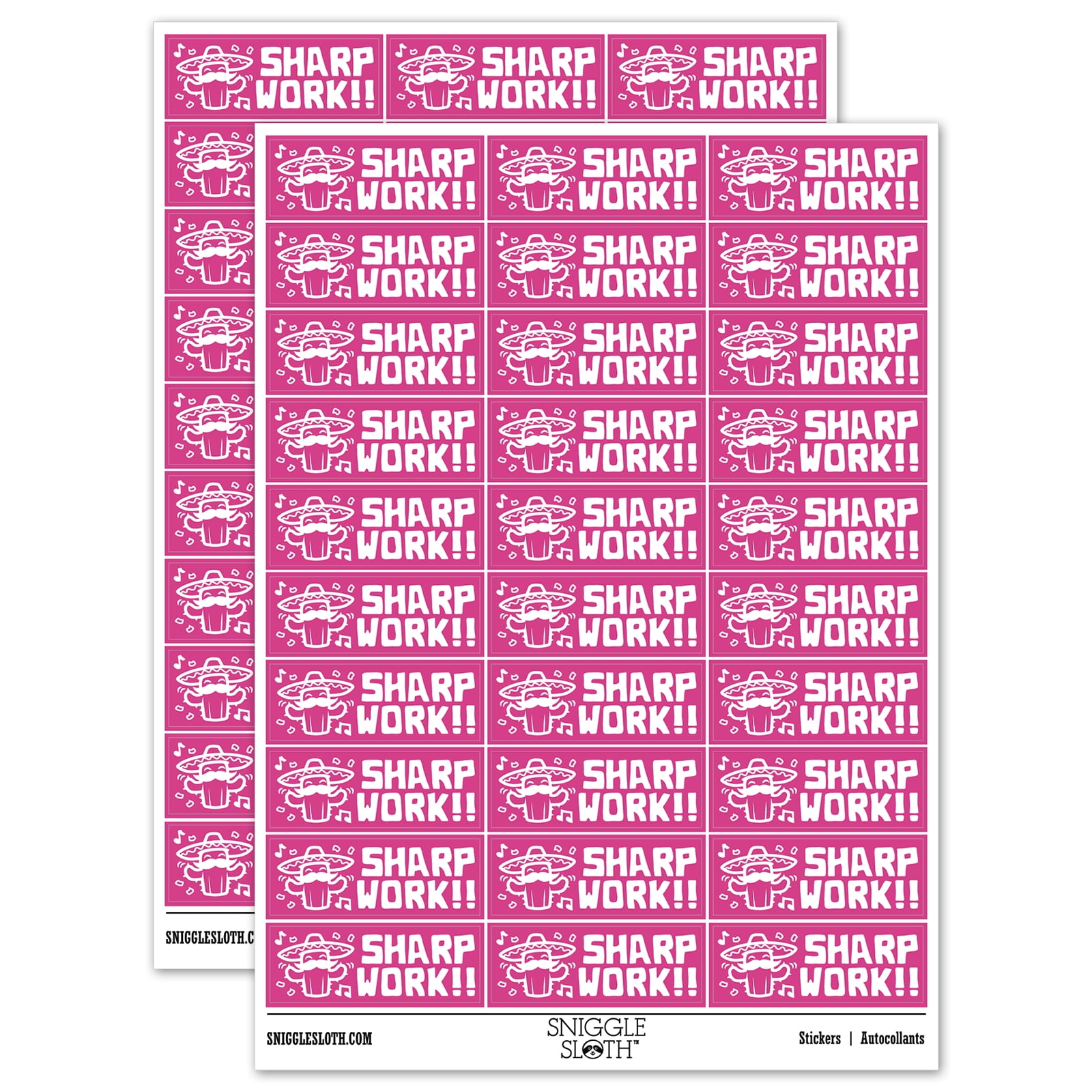 Sharp Work Fiesta Cactus Teacher Student School Sticker Set - Hot Pink ...