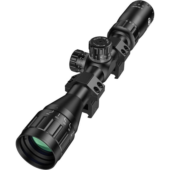 SharpOptics 3-9X32 AO Scope with Locking Turret with 20mm Scope Rings ...