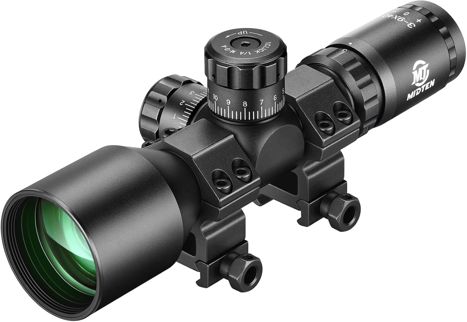 SharpOptics 3-9x40 Compact Scope, Mil-Dot Reticle, 1 inch Tube SFP ...