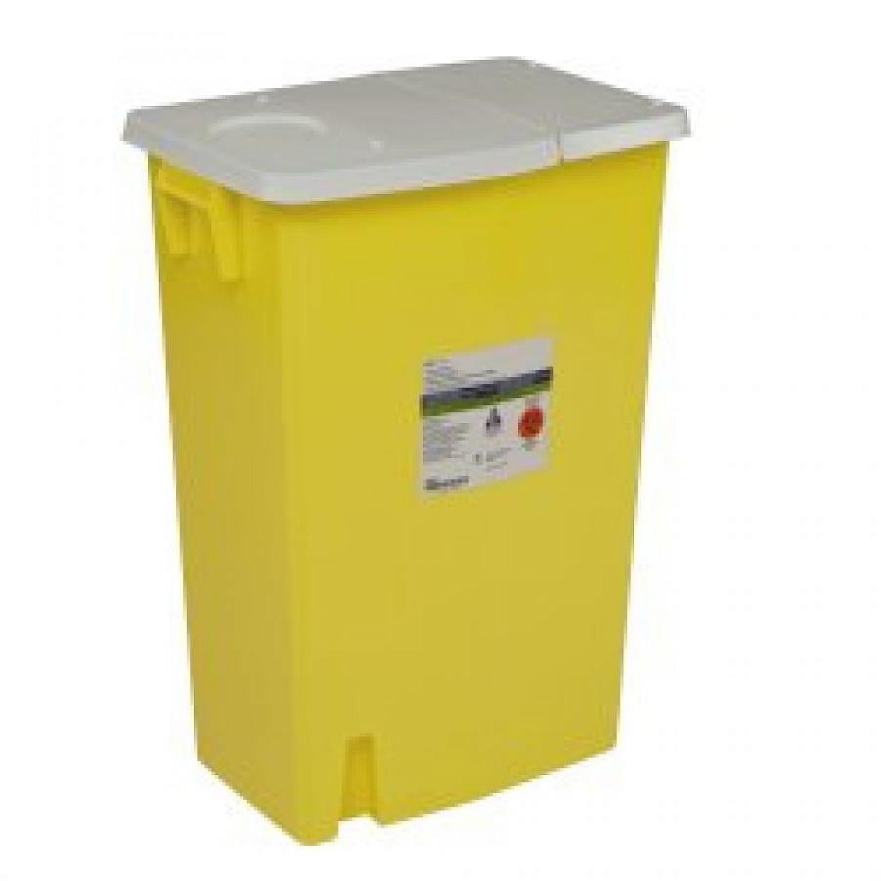 SharpSafety Chemotherapy Waste Container, 18 Gallon, Yellow, Hinged Lid ...