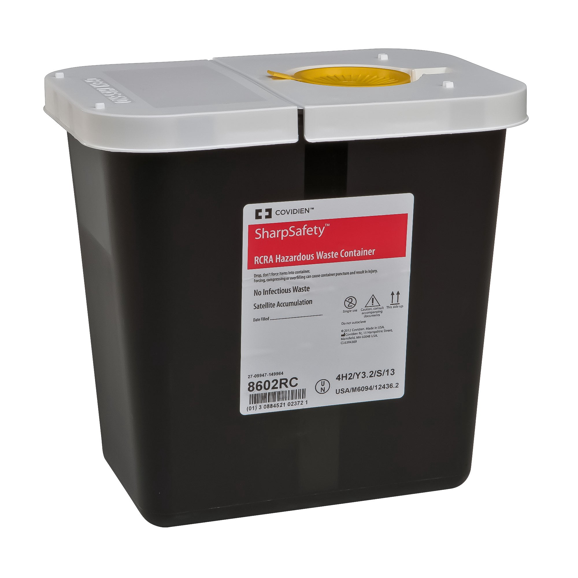 SharpSafety RCRA Waste Container 2 gal. Horizontal Entry - Walmart.com