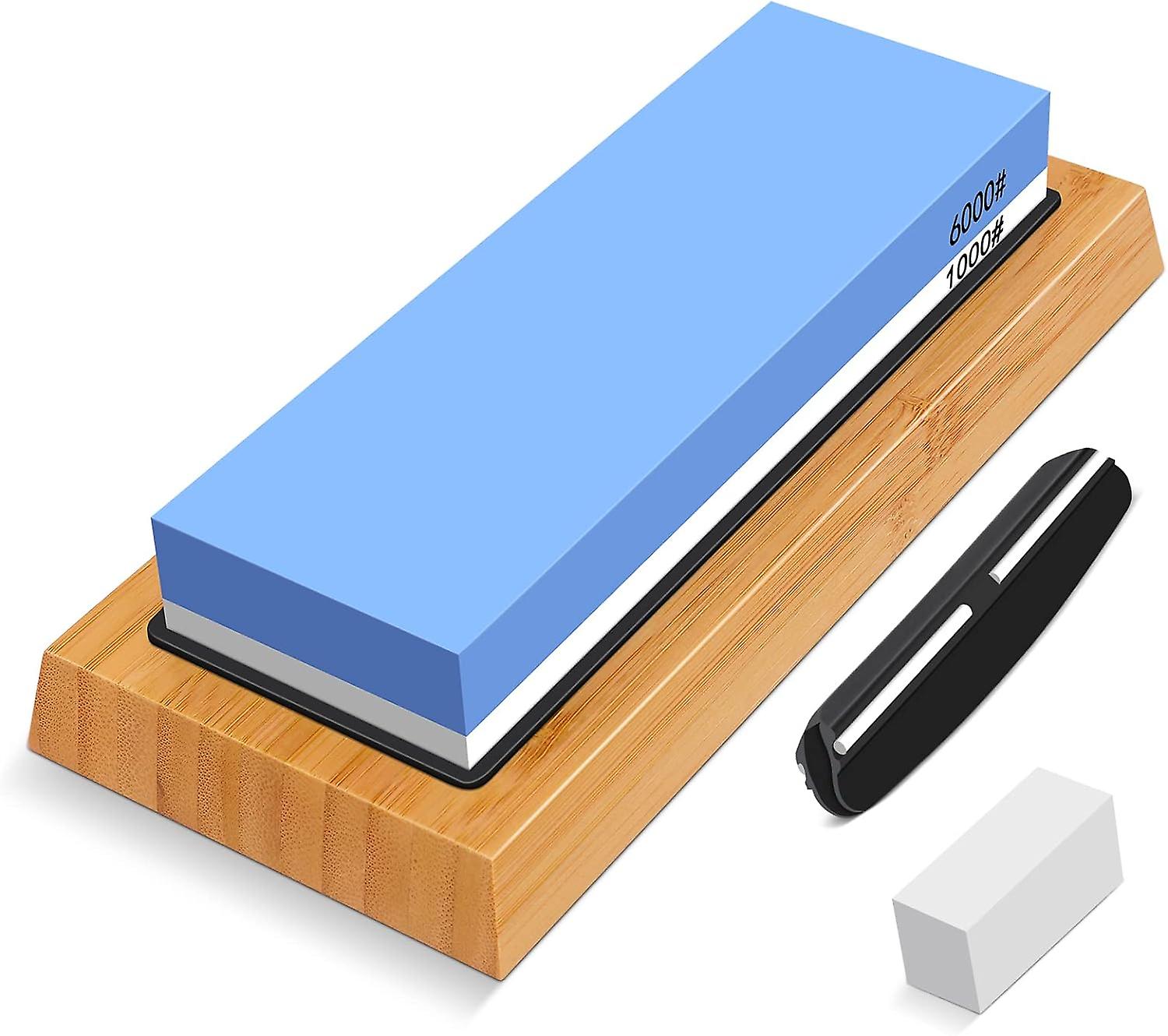 Sharpening Stone Whetstone Set 2 Side Grit 1000/6000, Professional ...