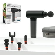 Brookstone Cordless Hot and Cold Percussion Deep Tissue Massager Gun, 6 Intensity Levels ...