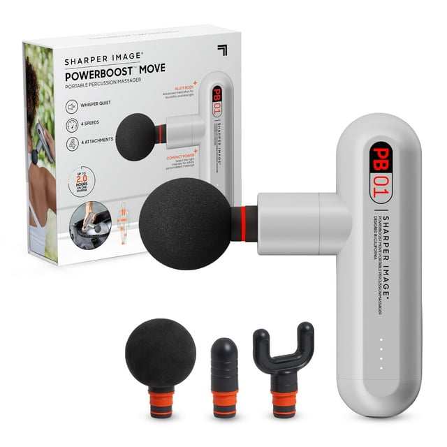 Sharper Image Deep Tissue Portable Percussion Massage Gun, Powerboost ...
