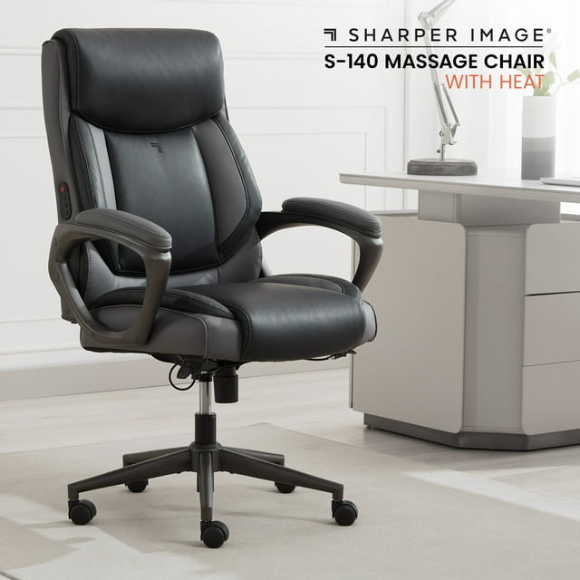 Sharper Image S-140 Massage and Heat Office Chair, Black/Gray - Walmart.com