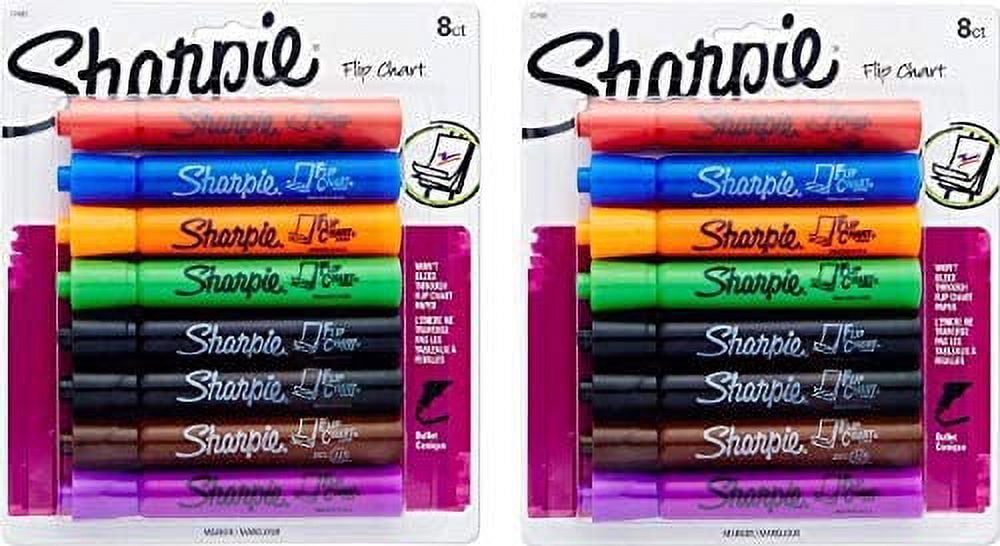 Sharpie 22480PP Flip Chart Markers, Bullet Tip, Assorted Colors Pack of ...