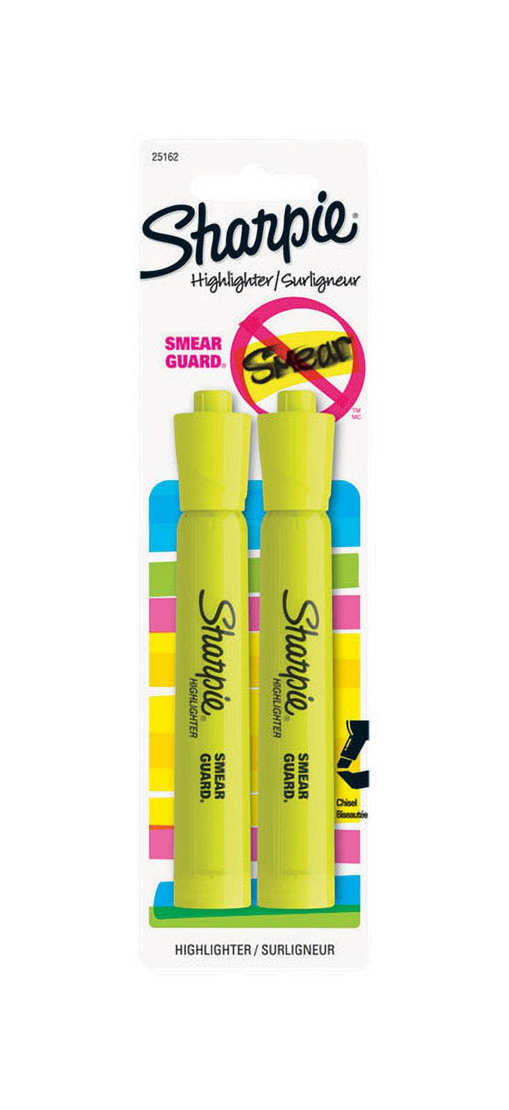 Sharpie Highlighter with Narrow Chisel Tip, Fluorescent Yellow, 2-Pack ...