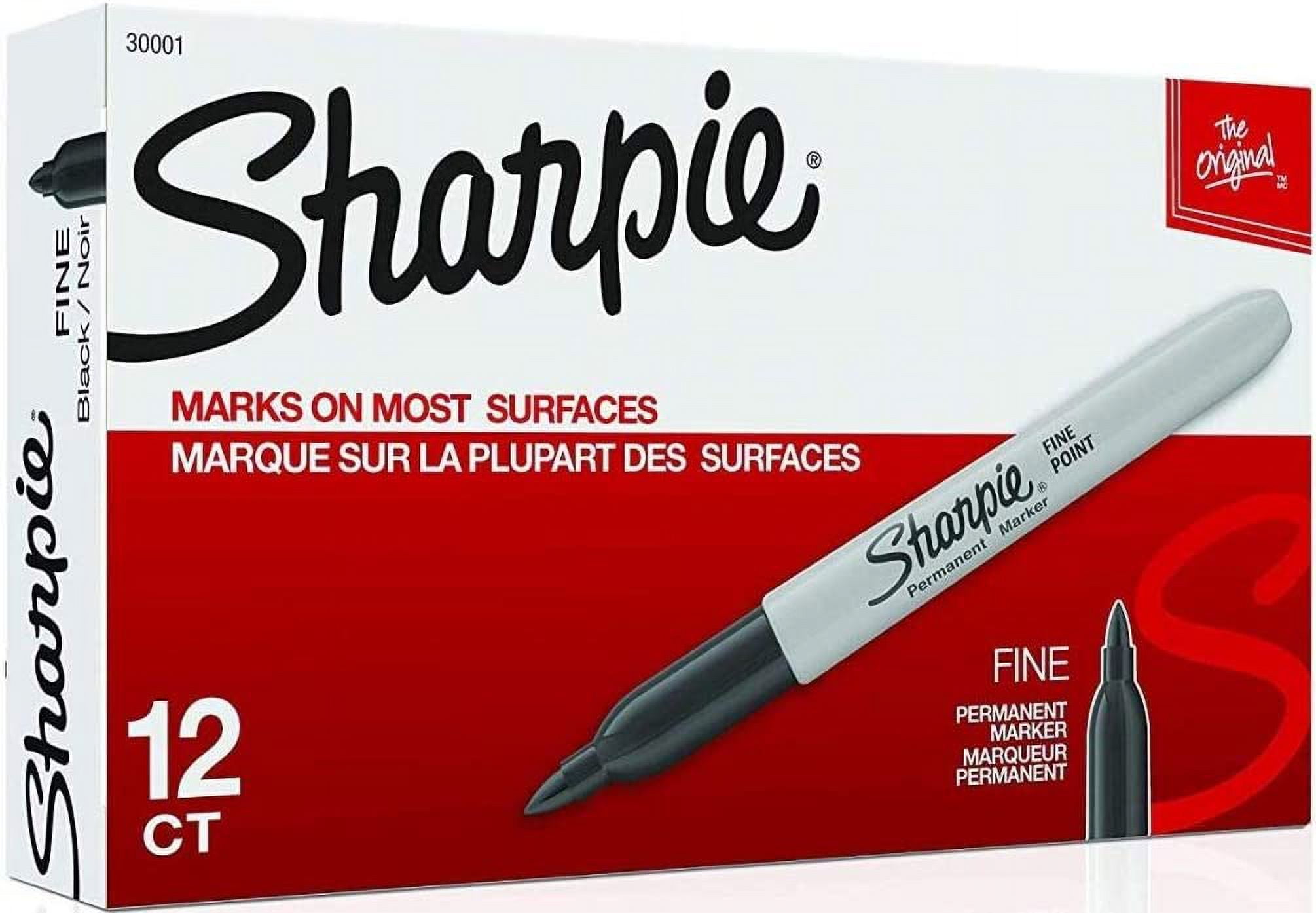 Sharpie 30001 Fine Point Permanent Marker Black Dozen - Walmart.com