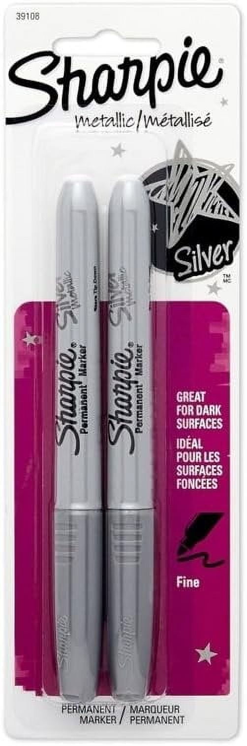 Sharpie 39108PP Fine Point Metallic Silver Permanent Marker, 18 Blister ...
