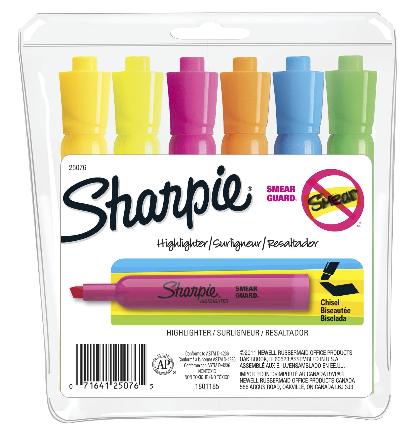 Sharpie Accent Tank Style Highlighter Chisel Tip Assorted Colors 6 Count Walmart