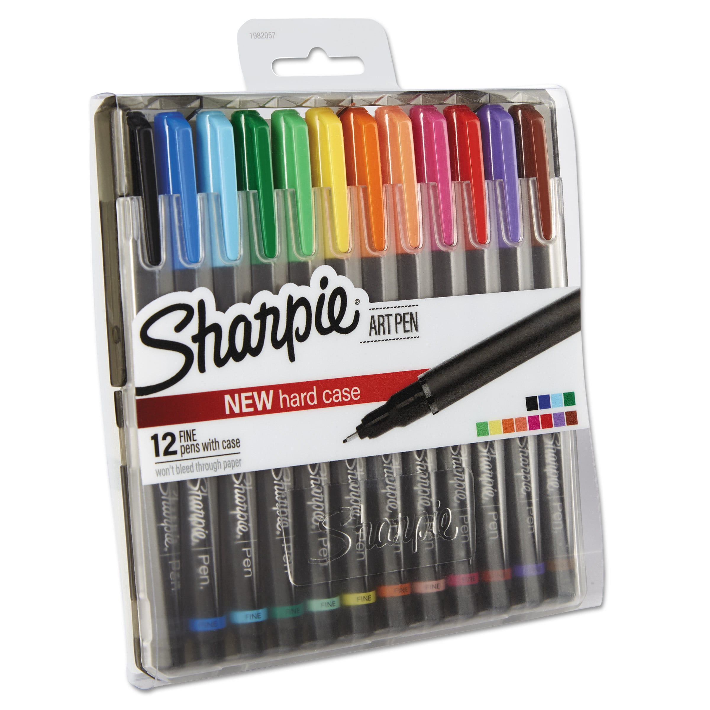 Sharpie Art Pens, Fine Point, Assorted Colors, Hard Case, 12 Pack ...