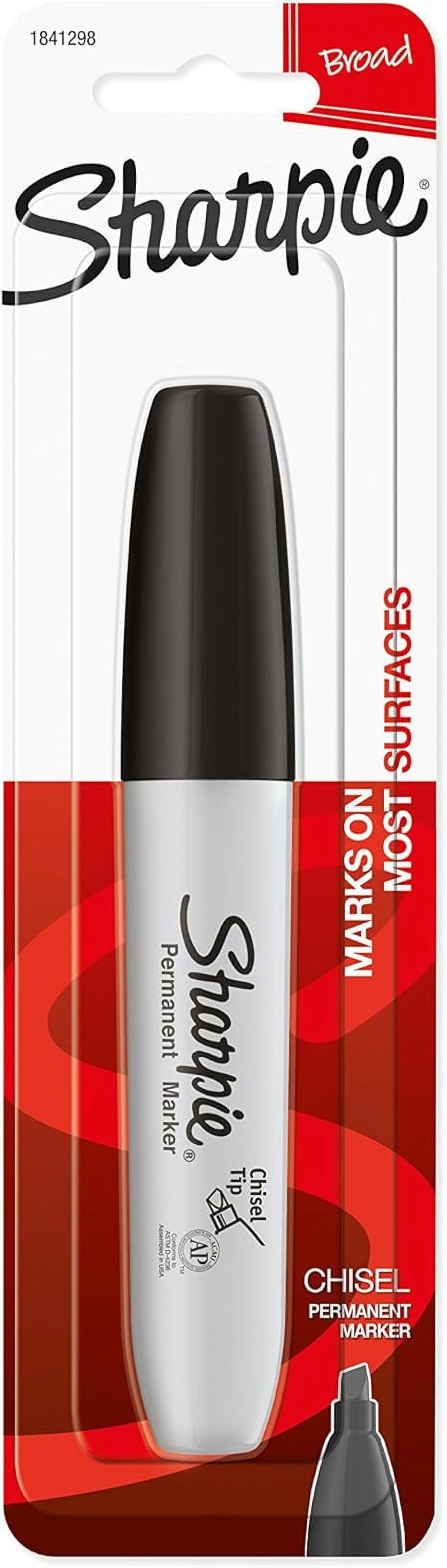 Sharpie Broad Chisel Black Marker, 1 Ea, 6 Pack - Walmart.com