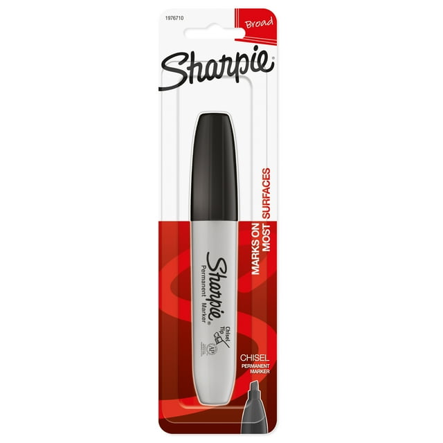 Sharpie Permanent Fine Tipped Broad Chisel Black Marker, 1 Each ...