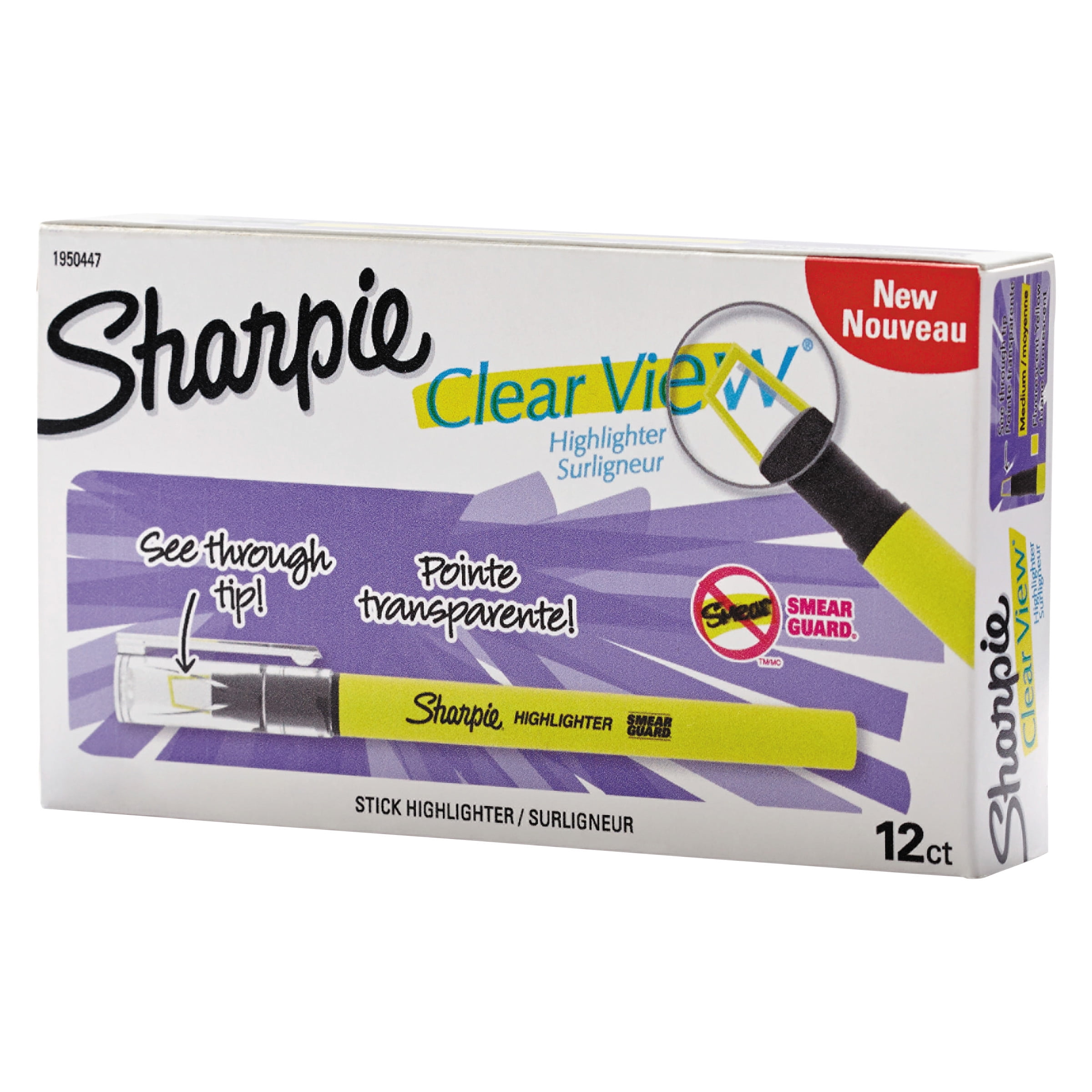 Sharpie Clear View Highlighter Fine Marker Point - Chisel Marker Point ...