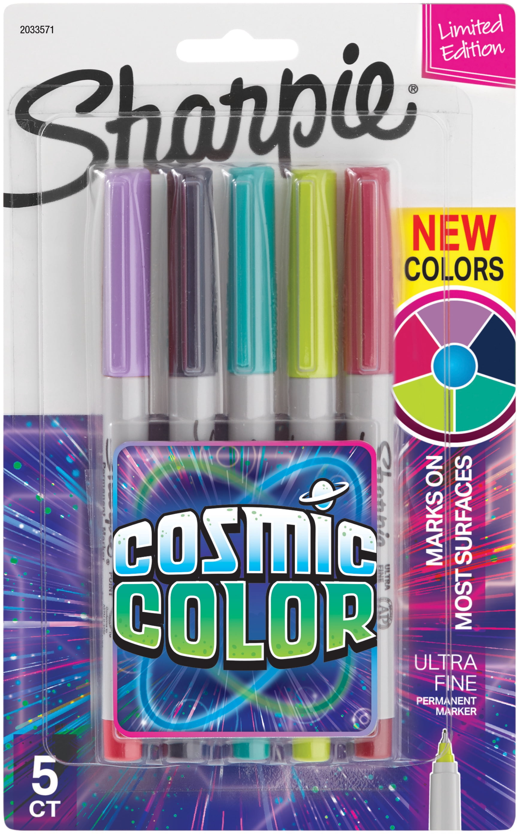 Sharpie Cosmic Colors Marker Sets, 5-Markers, Ultra-Fine - Walmart.com