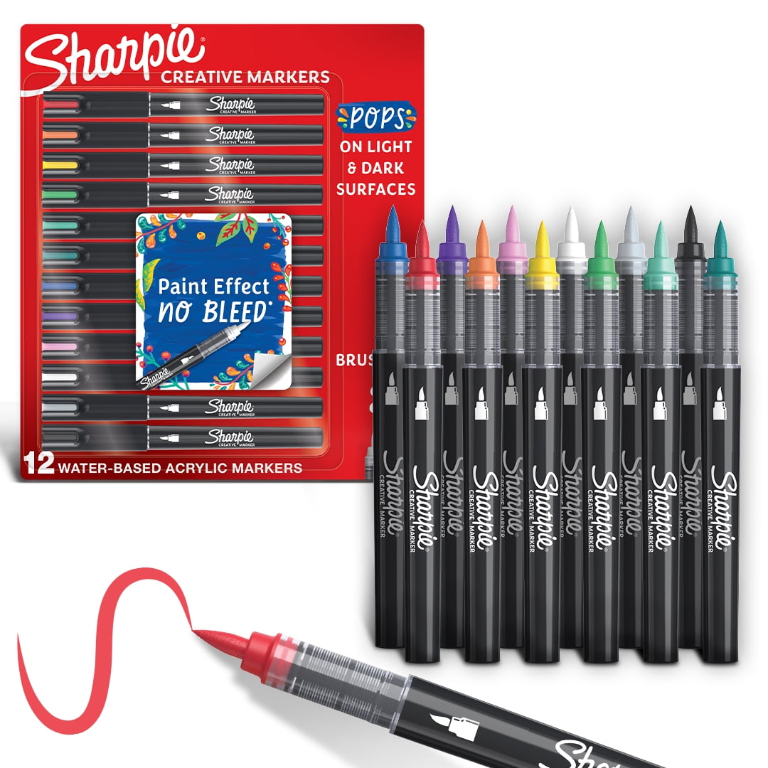 Sharpie Creative Markers, Water-Based Acrylic Markers, Brush Tip ...