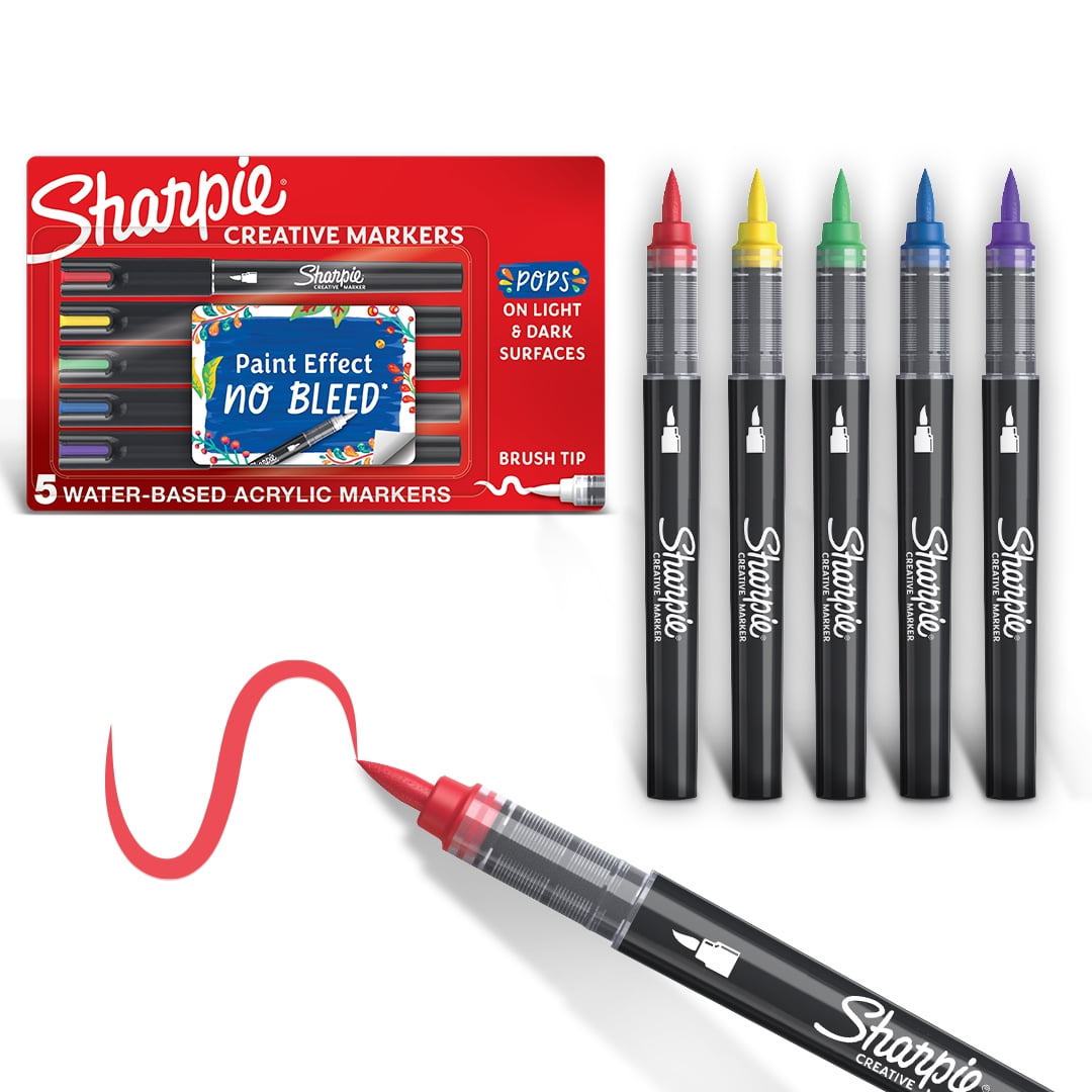 Sharpie Creative Markers, Water-Based Acrylic Markers, Brush Tip ...
