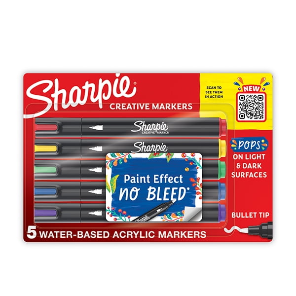 Sharpie Creative Markers, Water-Based Acrylic Markers, Bullet Tip ...