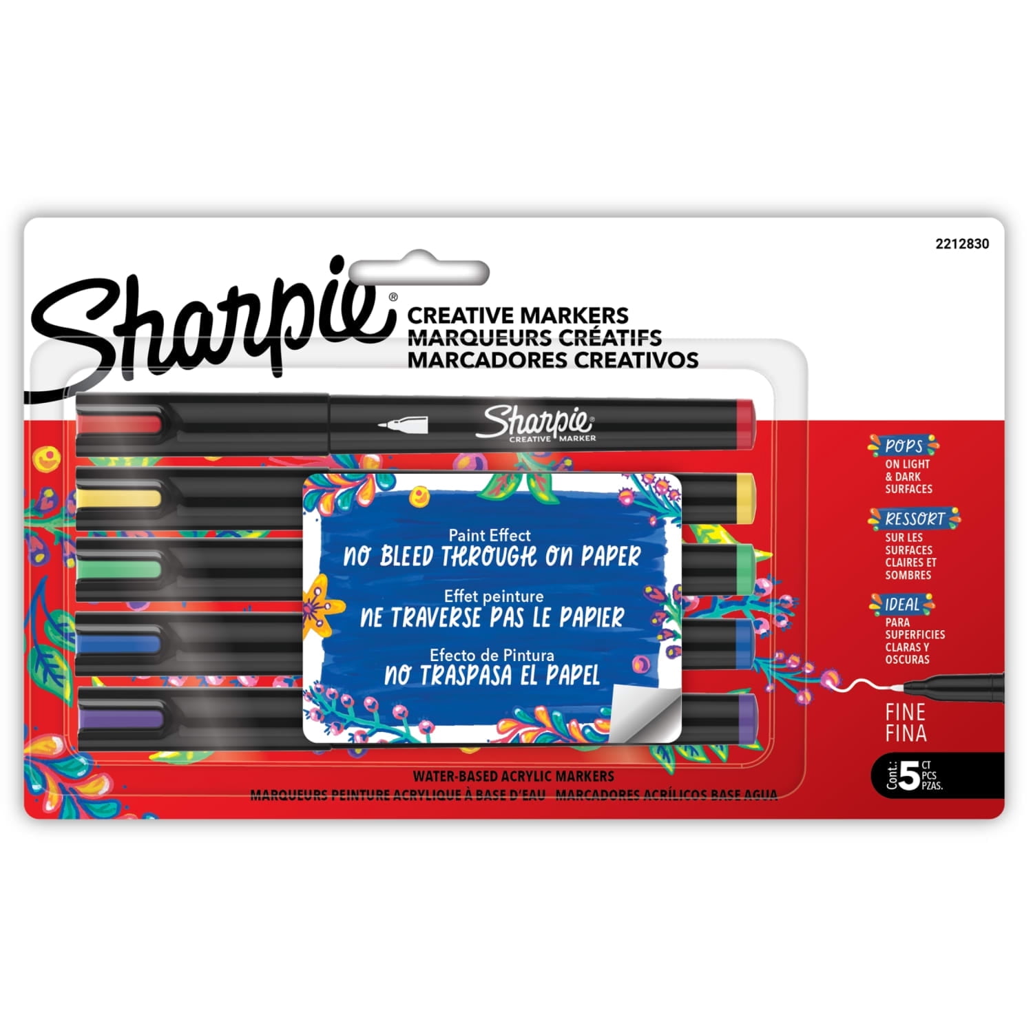 Sharpie Creative Markers, Water-Based Acrylic Paint Markers, Fine Tip ...
