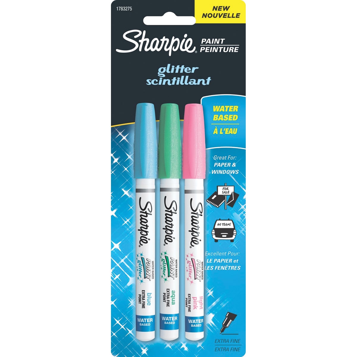 Sharpie Extra Fine Glitter Paint Pen Set of 3 - Walmart.com