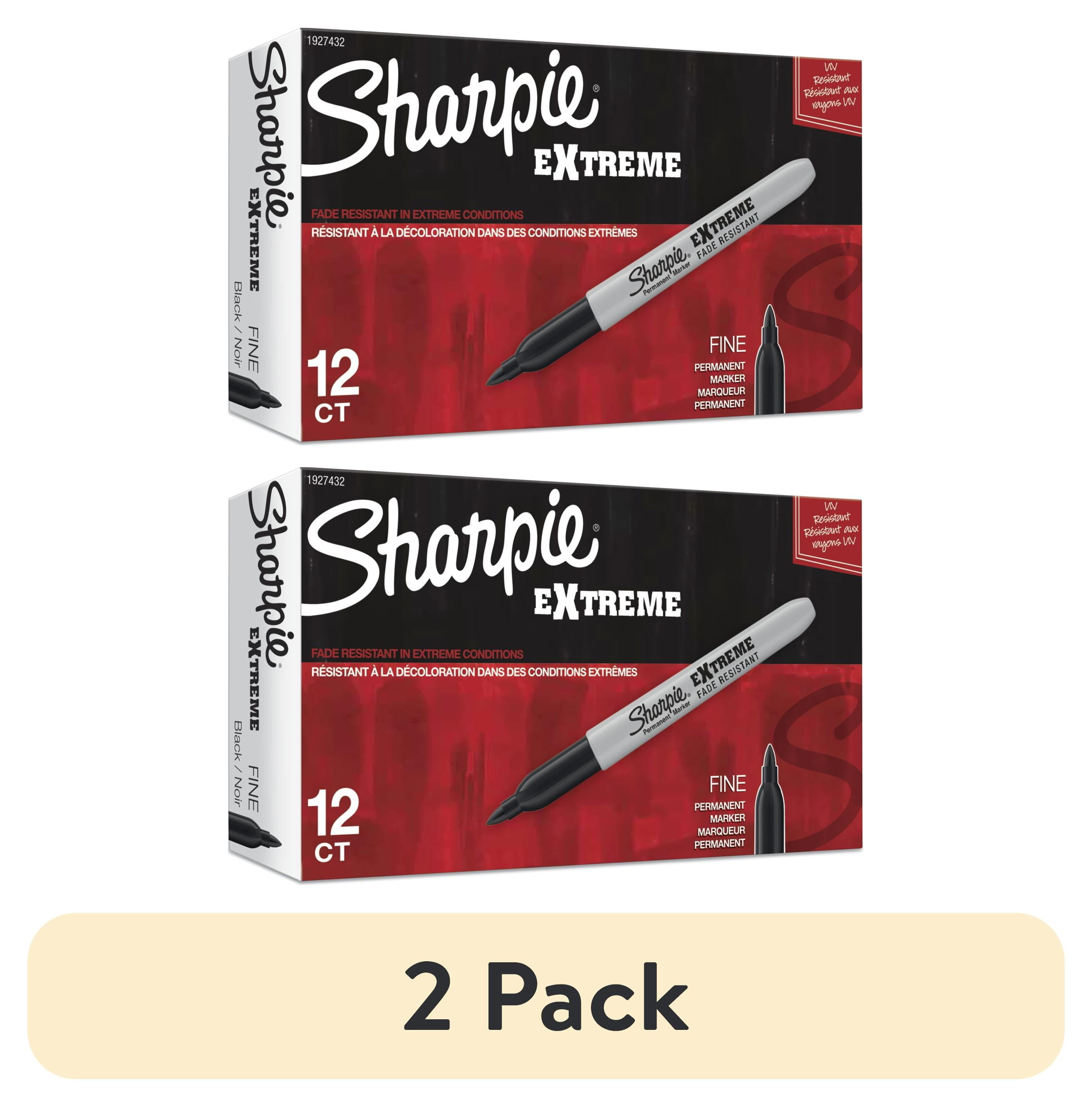 (2 pack) Sharpie Extreme Permanent Markers, Fine Point, Black, 12 Count ...