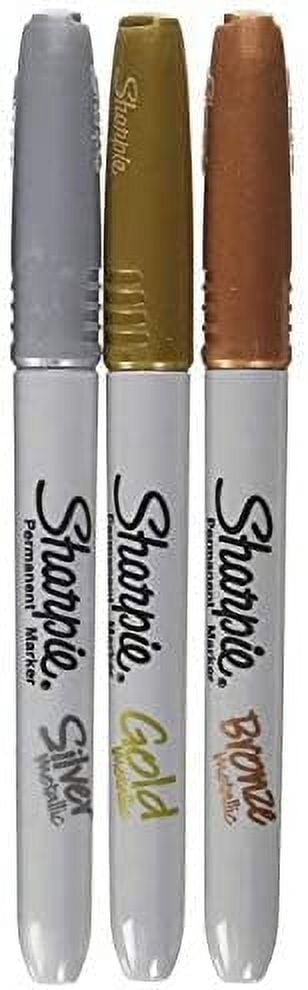 Sharpie - Fine Point Metallic Permanent Markers - Silver/Gold/Bronze (1 ...