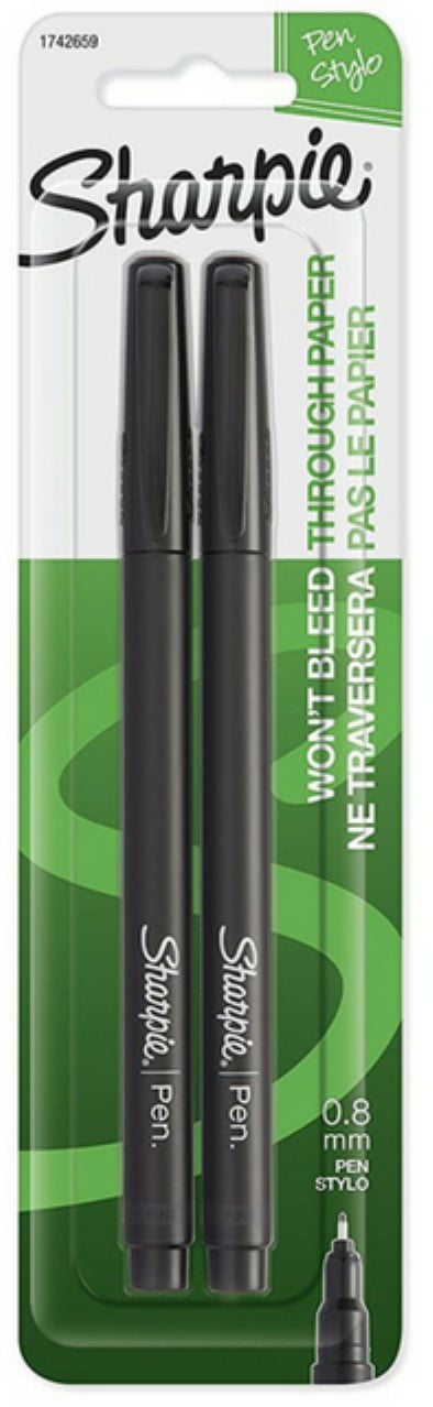 Sharpie Fine Point Pens, Black Ink 2 Each (Pack of 2) - Walmart.com