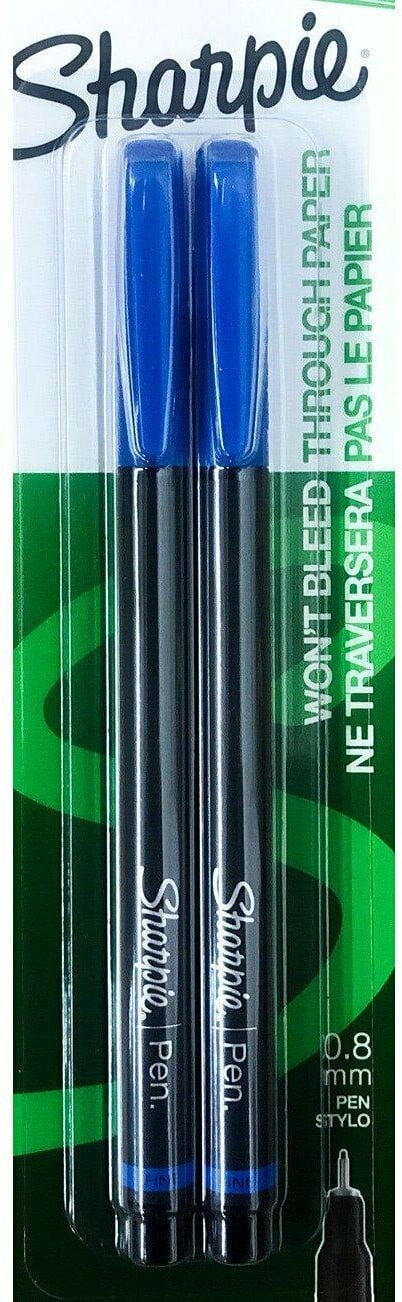 Sharpie Fine Point Pens, Blue Ink 2 ea (Pack of 2) - Walmart.com