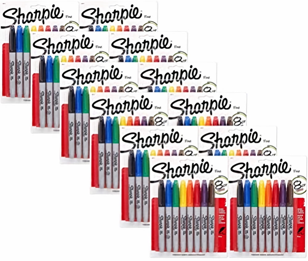Sanford Sharpie Fine Point Permanent Markers Assorted 8ct (Pack of 36 ...