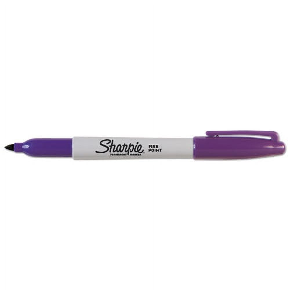 Sharpie Fine Tip Permanent Marker, Fine Bullet Tip, Purple, Dozen ...