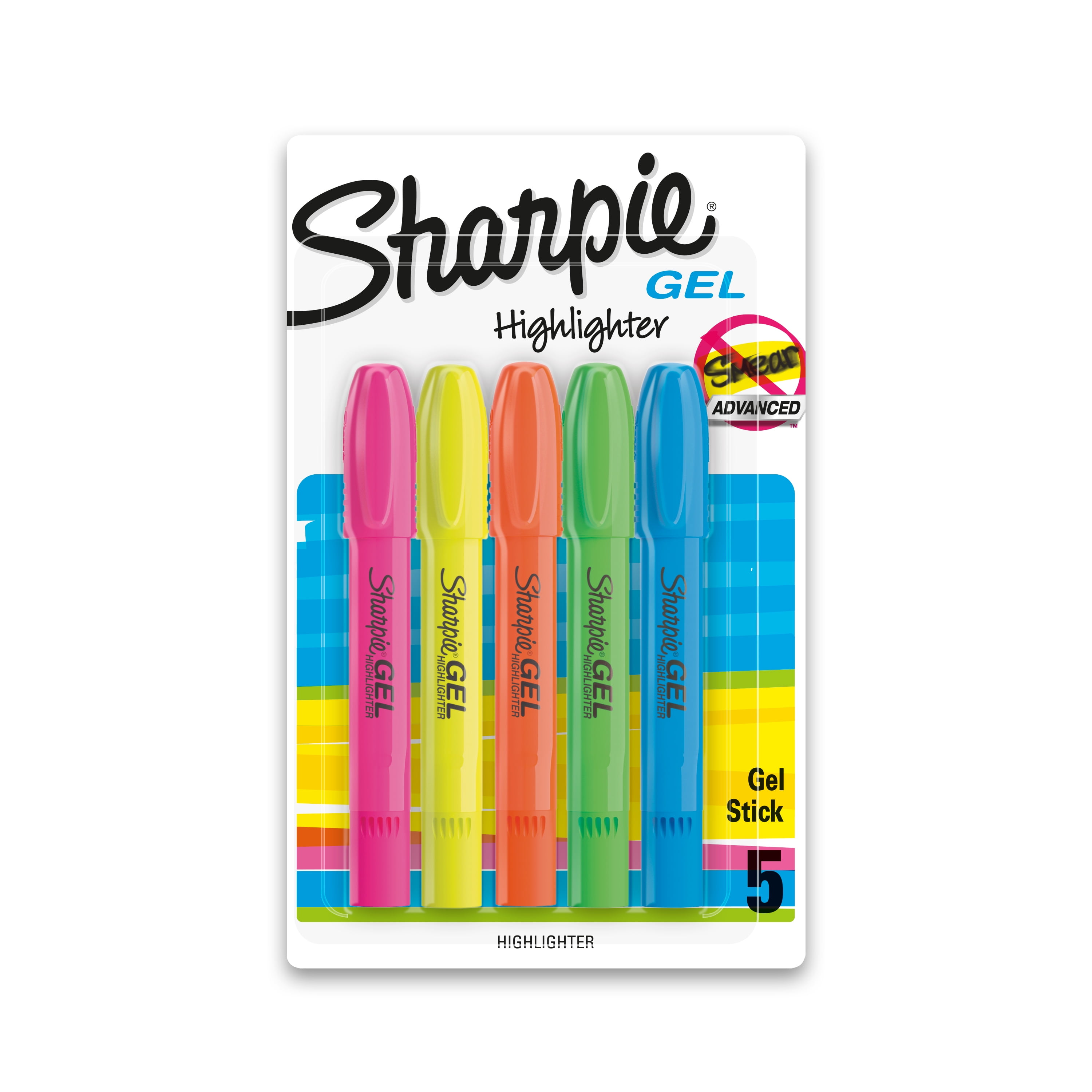 Sharpie Colored Gel Highlighters, Bullet Tip, Assorted Fluorescent ...
