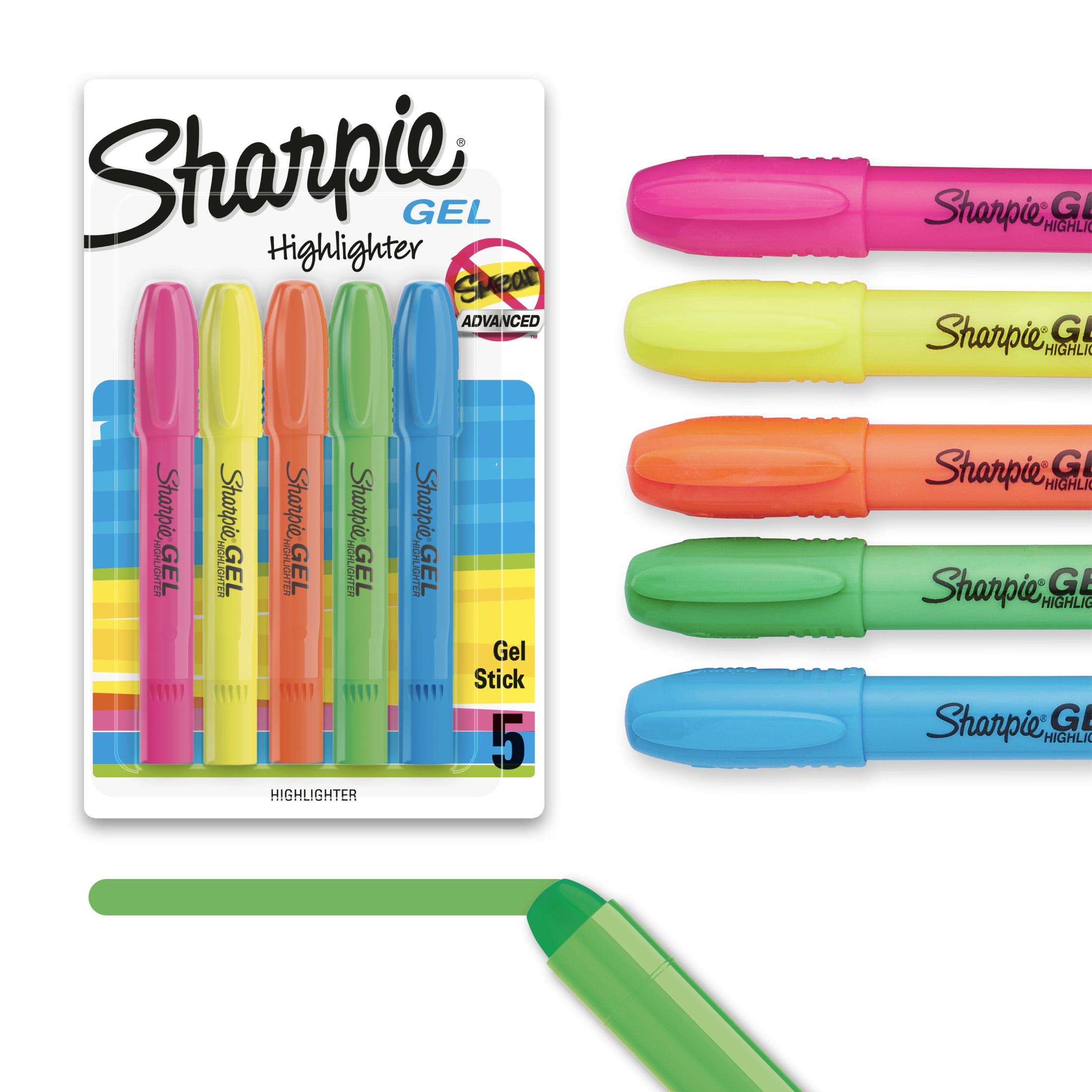 Sharpie Colored Gel Highlighters, Bullet Tip, Assorted Fluorescent ...