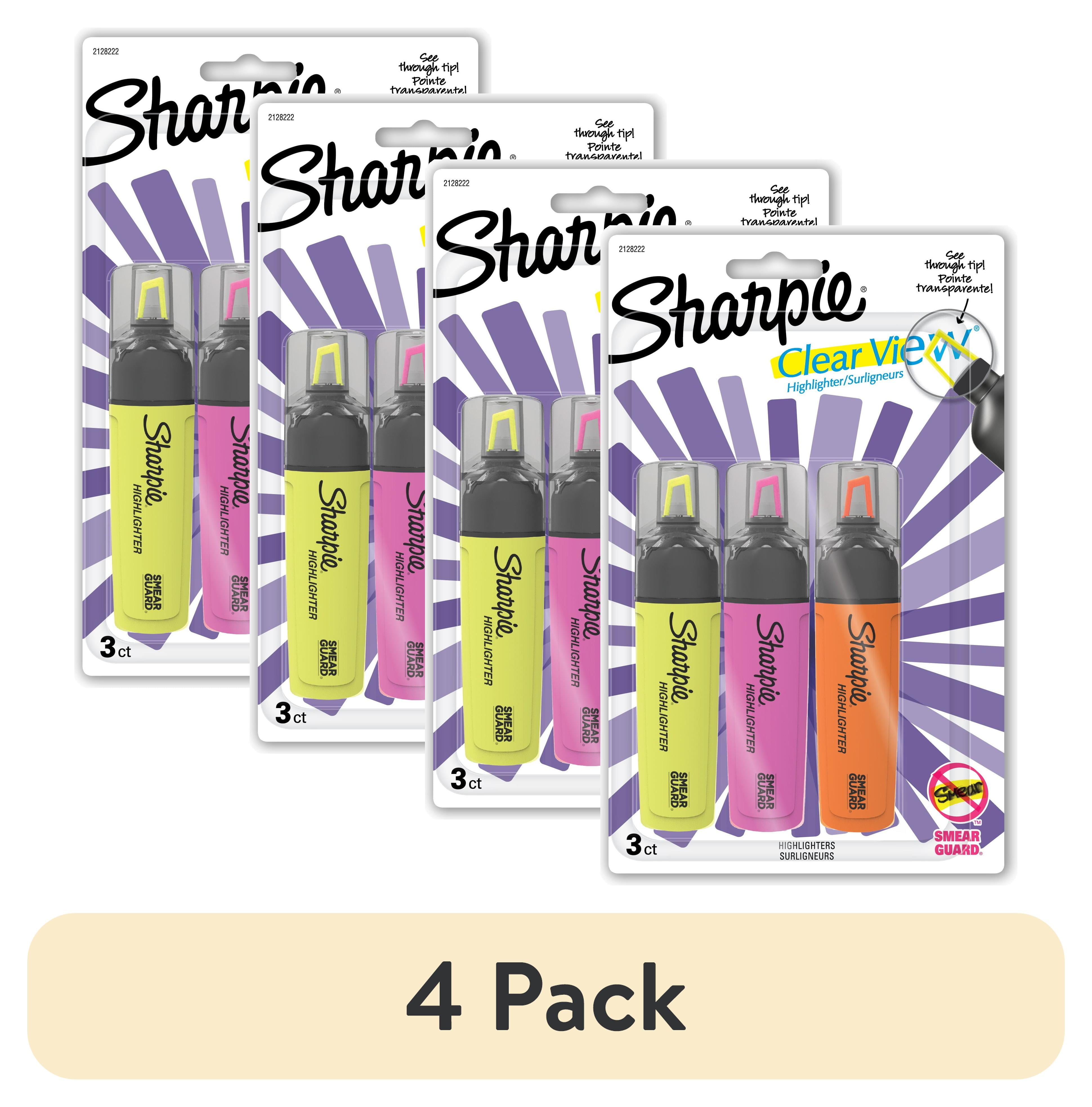 (4 pack) Sharpie Highlighter, Clear View Highlighter with See-Through ...