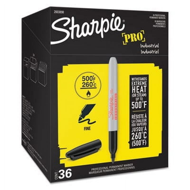 Sharpie Pro Industrial Permanent Markers, Fine Tip, Black, 36 Count ...