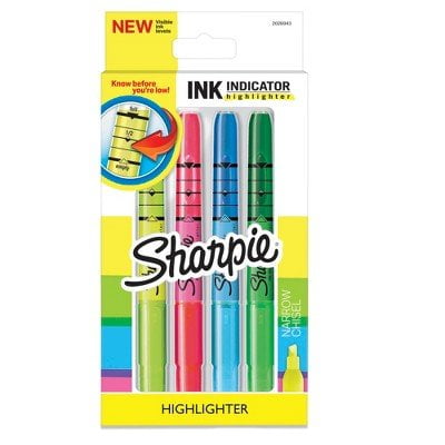 Sharpie Ink Indicator Highlighter Stick Multicolor 4ct Multi-Colored ...