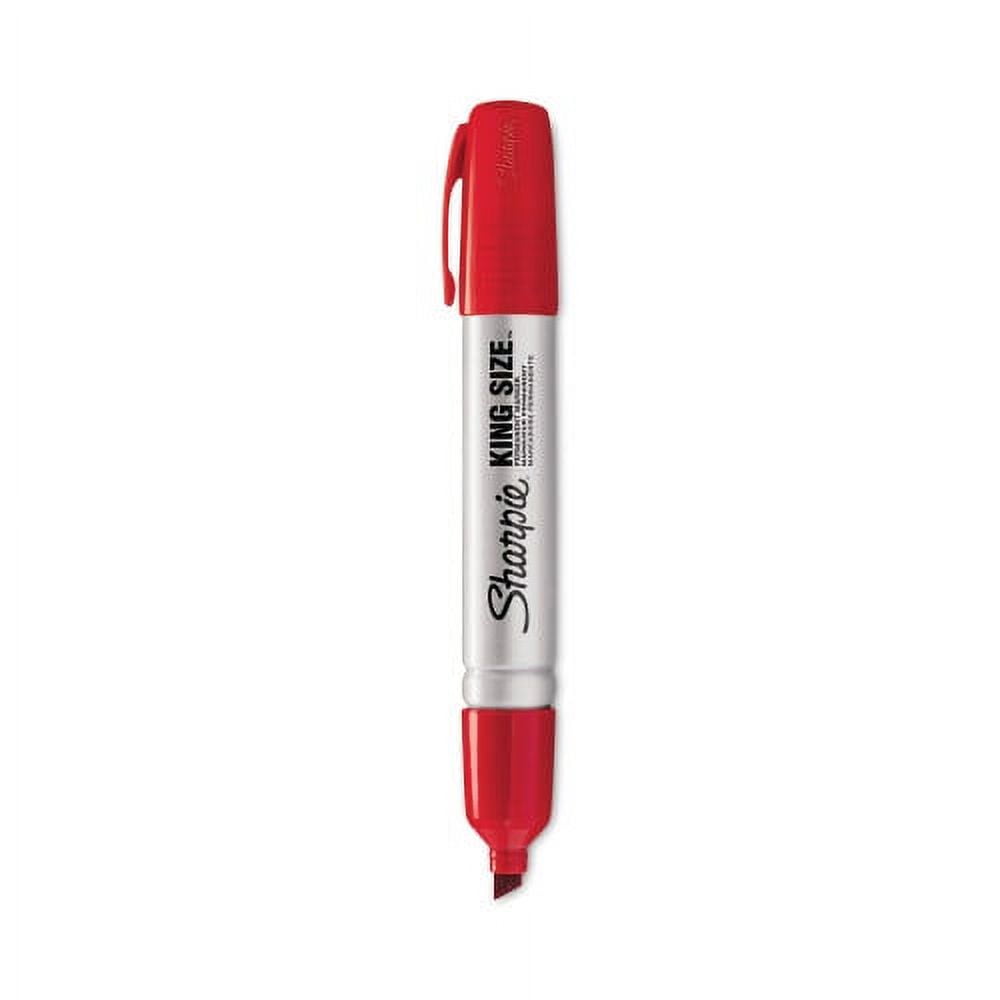 Sharpie King Size Permanent Marker, Broad Chisel Tip, Red, Dozen, Each ...