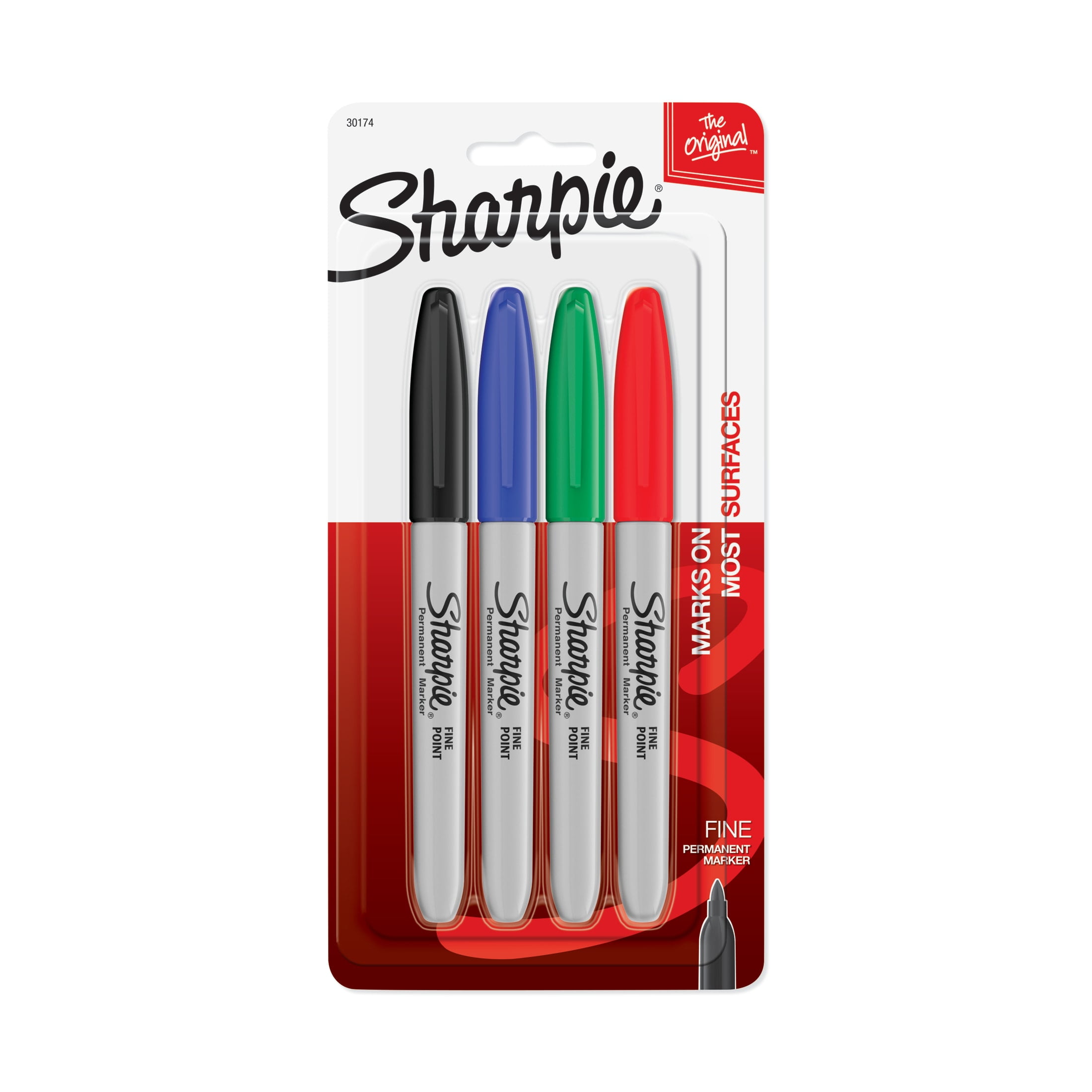 Sharpie Marker Set, Carded Packaging, Fine, 4-Colors - Walmart.com