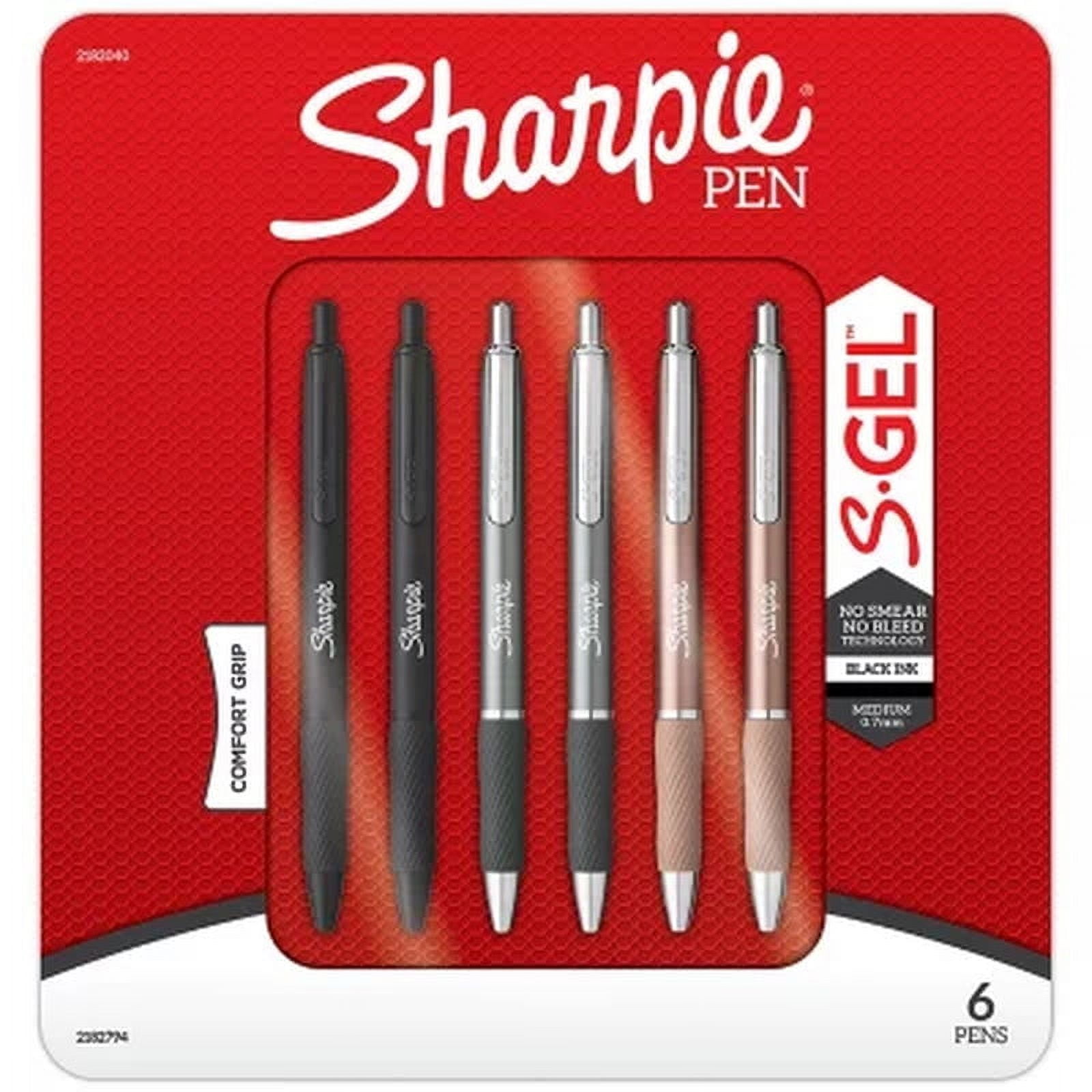 Sharpie Metal Barrel S-Gel Pens, 6-Pack, Medium Point 0.7Mm - Walmart.com