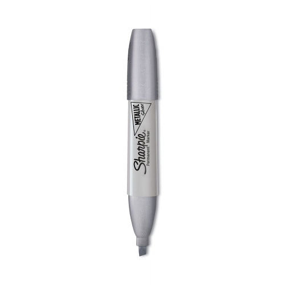 Sharpie Metallic Chisel Tip Permanent Marker, Medium Chisel Tip, Silver ...