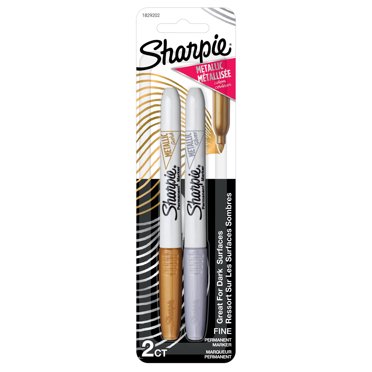 Sharpie Metallic Permanent Markers, Fine Point, Gold, 2 Count - Walmart.com