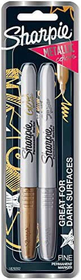Sharpie Metallic Fine Point Permanent Marker, Assorted Colors, 2-Pack ...